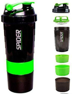 Glenora Spider Protein Shaker 500ml with 2 Storage Extra Compartment ...