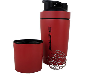 SHIFTER Gym Shaker Steel Protein Shake Bottle BPA Free With Container ...
