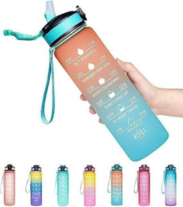 COZYBUYER 1 Liter Unbreakable Water Bottle with Motivational Time ...