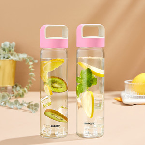 BOROSIL Neo Glass Water Bottle with Pink Lid, 550ml, Bottle for Water ...