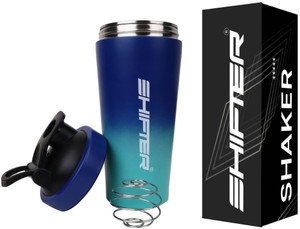 SHIFTER Wellness Stainless Steel Black Shaker Bottle for Protein Shake ...