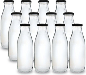 Pure Tree Food Grade Round Glass Milk Black Lug Cap 500 ml Bottle - Buy ...