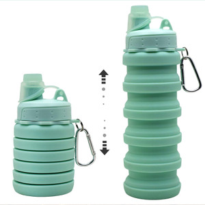 Kiditos Collapsible Silicone Sipper Water Bottle With Snap Hook 500 ml ...