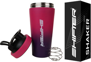 SHIFTER Wellness Stainless Steel Black Shaker Bottle for Protein Shake ...