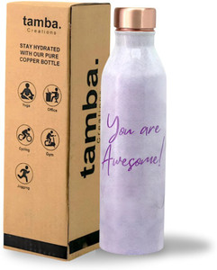 TAMBA CREATIONS Copper Water Bottle with YOU ARE AWESOME design in 1 ...