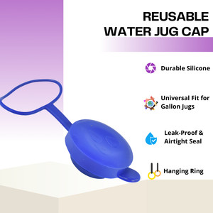 QualityNeedz Silicone Reusable Water Jug Cap – Leak Proof, Airtight ...