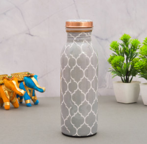 OGGN Grey Printed Copper Water Bottle, Tamba Bottles, Office Carrying ...