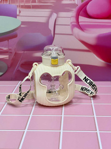 FIZONT MART Teddy Bear Juice Drink Water Bottle With Straw 700 ml ...