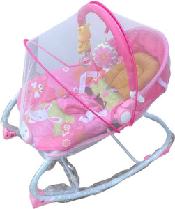 INFANTSO Baby Rocker Portable with Mosquito Net & Calming Vibrations ...