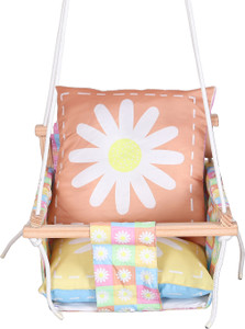 Toytoria Wooden Baby Swing for Kids jhula with 2 Pillows (6 Months to 4 ...