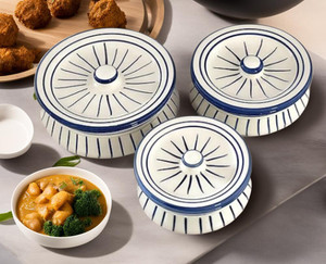 PraahiLifestyle Ceramic Serving Bowl Biryani Handi set with lid | Donga ...