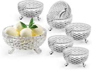 TREO Glass Dessert Bowl Bliss Pudding Glass Bowl Set of 7 Pieces (1 ...
