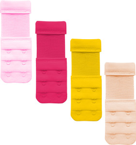 FIMS Women Elasten Bra Extender 2 Hooks 3 Rows Pack of 4 Hook Extender ...
