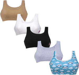 Dchica Regular Broad Strap Bra for Girls Non-Wired Gym Workout Women ...