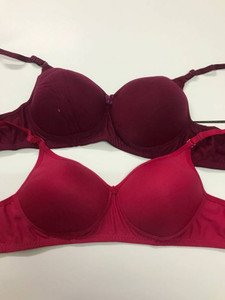 treadmill star Pack of 2 Women Push-up Lightly Padded Bra (Maroon, Pink ...