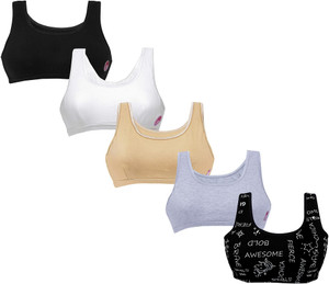 Dchica Regular Broad Strap Bra for Girls Non-Wired Gym Workout Women ...