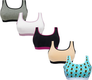 Dchica Regular Broad Strap Bra for Girls Non-Wired Gym Workout Women ...