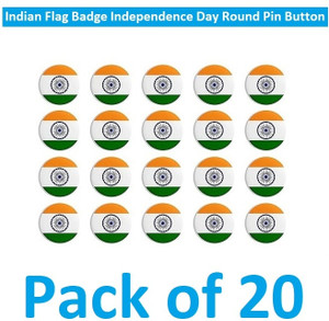 SINAL Pack of 20 Indian Flag Badge Independence Day Pin Button (IBB2.3 ...