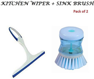 QinPin Kitchen Cleaning Viper & Washbasin Sink Brush Combo Tile, Glass ...