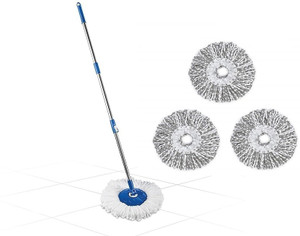 riprap 360° Advance Spin Mop Extendable Handle/Stick Rod with 3 ...