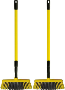 CLASSY TOUCH Plastic Broom with Long Extendable Telescopic Handle for ...