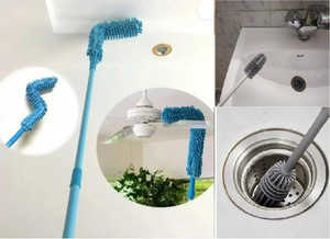 QinPin Combo of Multipurpose Cobweb Jala Duster Broom & Kitchen Sink ...