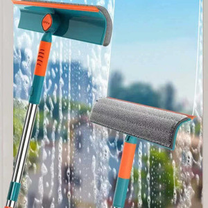 SKYBUCKET Glass Cleaning Wiper with Long Steel & Plastic Handle Plastic ...