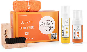 Shoe Aid ULTIMATE SHOE CARE KIT |Shampoo + Cleaner + Soft&Hard Brush ...