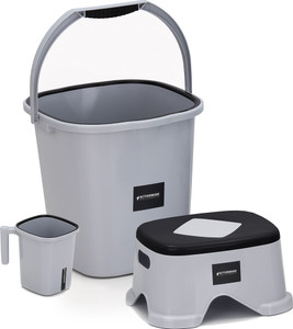 ACTIONWARE Plastic Bathroom Set ,Mug, Stool ,Bucket,3 Piece Combo 18 L ...