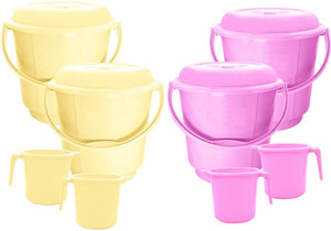 Wonder Plastic Prime Bucket 25 LT With Lid & Dyna 950ml, 4 Pc, 25 Ltr ...