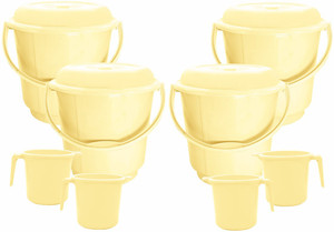 Wonder Plastic Prime Bucket 25 LT With Lid & Dyna 950ml For Home, 4 Pc ...