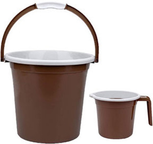 RATAN Gloria Round Bucket with Mug Bathroom Set 5 L Plastic Bucket ...