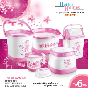 JOYO BETTER HOME DELUX JUMBO BATHROOM SET 25 L Plastic Bucket Price in ...