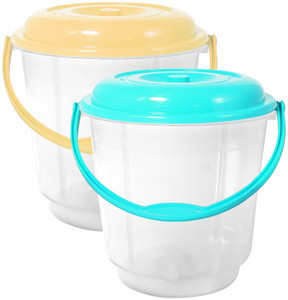 Morvi Plastic Prime Bucket 18 TPC With Lid Set for Home, 2 Pc, 18 LTR ...