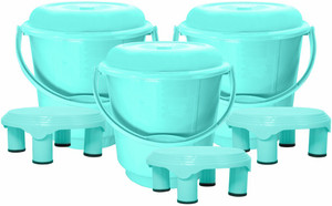 Wonder Plastic Bucket 25 LT With Lid & Patra For Home&Kitchen, 3 Pc, 25 ...