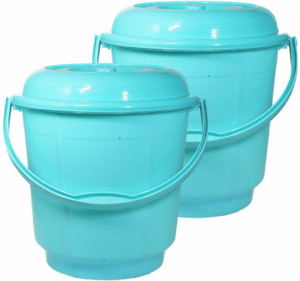 Wonder Prime 9 Litre Plain LT Heavy Quality Plastic Bucket With Lid, 2 ...