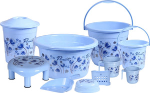 VeleSolv Bathroom Set of 10, Balti 20L & 5L, Dustbin 11L, Mug 1.5 L ...
