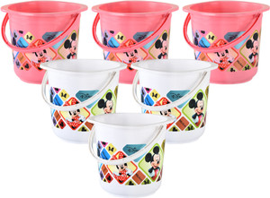 DISNEY ( Pack of 6 ) Check Water Bucket for Bathroom | 16 LTR | White ...