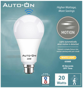 auto-on 20 W Motion Sensor Round B22 LED Bulb Price in India - Buy auto ...