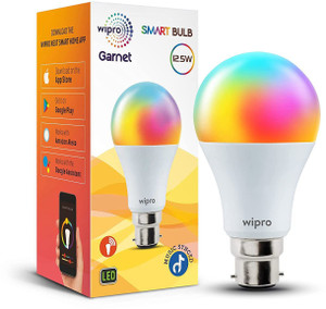 Wipro B22 12.5 W Wi-Fi RGB LED with Voice & App Control Smart Bulb ...