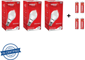 Eveready 10W LED Bulb Pack of 3 with Free 4 Batteries Price in India ...