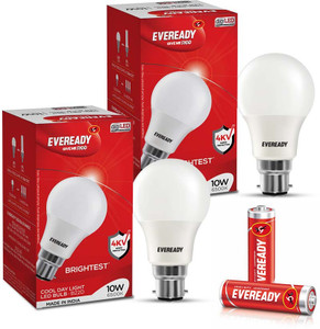 Eveready 10W LED Bulb Pack of 2 with Free 2 Batteries Price in India ...