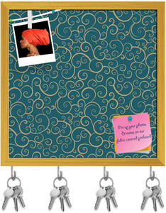 Artzfolio Spiral D1 Pinboard with Key Holder Hooks Golden Frame 16 x 16 ...