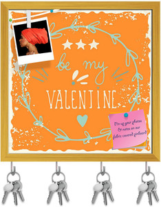 Artzfolio Valentine Love Artwork Pin Board with Key Holders Golden ...