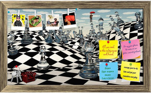 Artzfolio Fantasy Chess Notice Pin Board Antique Golden Frame 20.6 x 12 ...