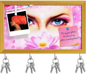 Artzfolio Blue Eyes Women With Lotus Flower Pinboard & Key Holders ...