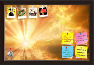 Artzfolio Sunset Sunrise With Clouds, Light & Rays Pinboard Dark Brown ...