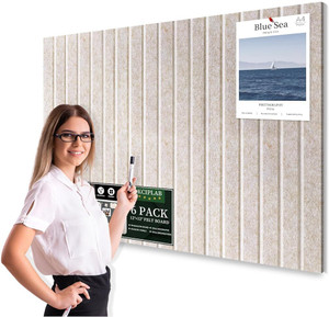 SERPLEX Cork Bulletin Board Felt Wall Panel Tiles 6 Pack With Pushpins ...
