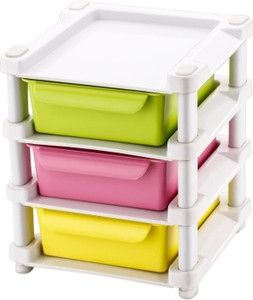 Twimish 3-Layer Plastic Mini Desktop Drawer Storage Box (White ...