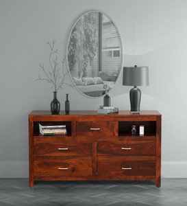 TRUE FURNITURE Sheesham ( Rosewood ) 2 Self And 5 Drawer Solid Wood ...